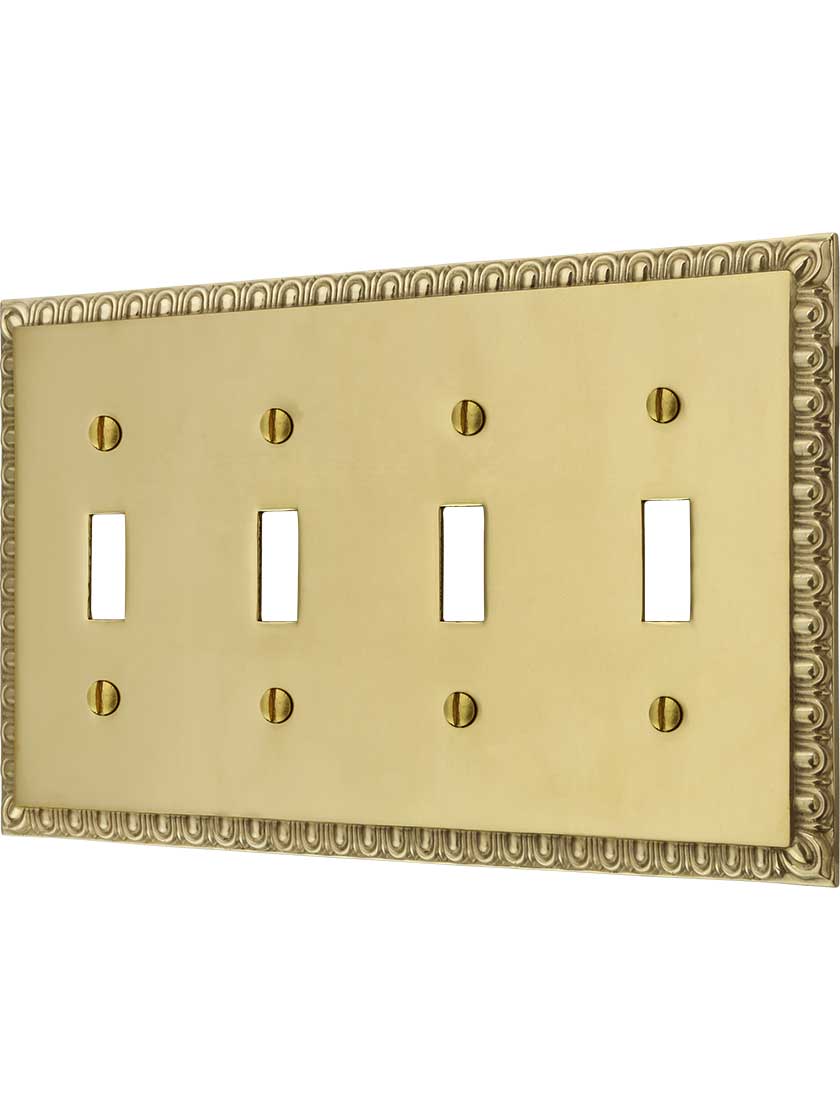 Ovolo Quad Gang Toggle Switch Plate | House of Antique Hardware