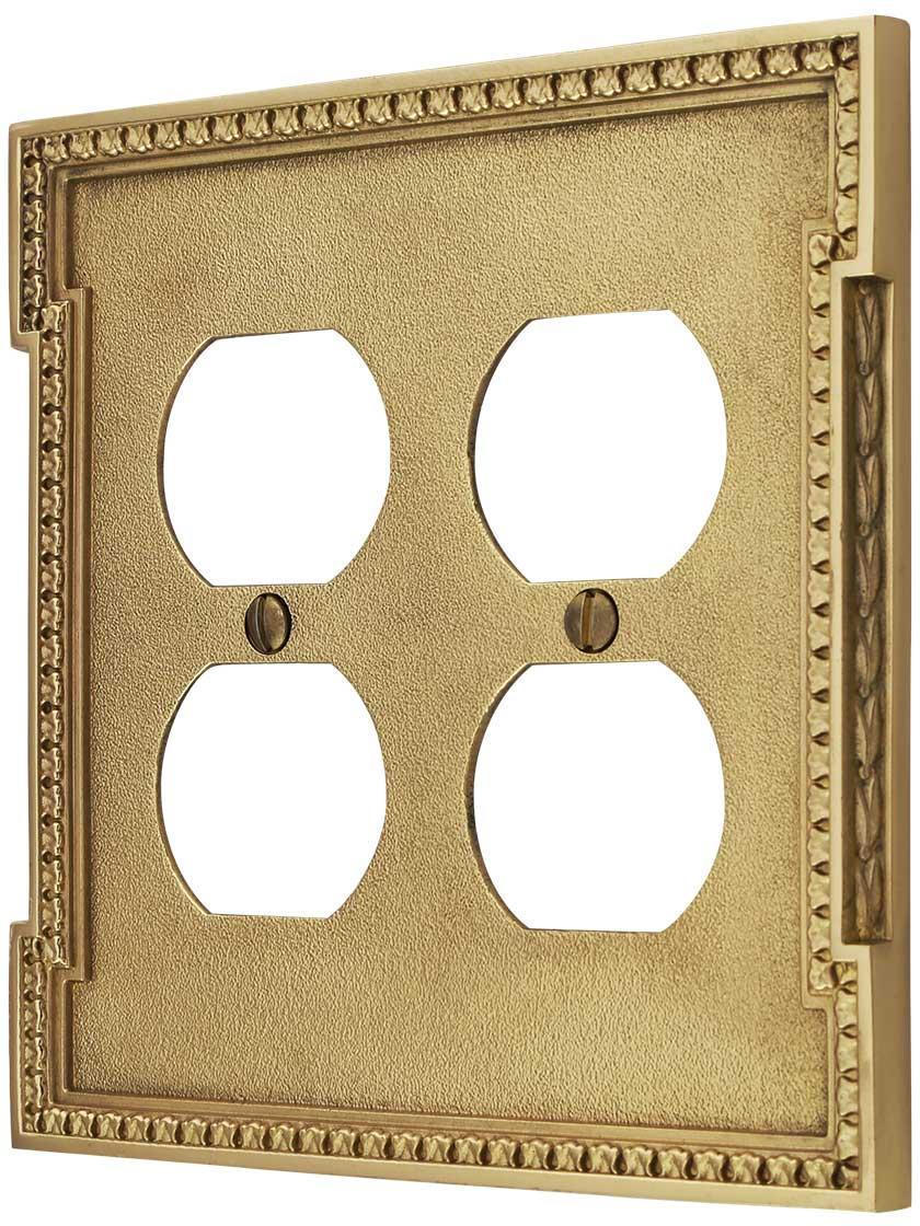 Neoclassical Double Gang Duplex Outlet Cover | House of Antique Hardware