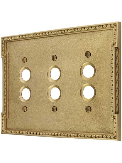Neoclassical Triple Gang Push Button Switch Plate | House of Antique ...
