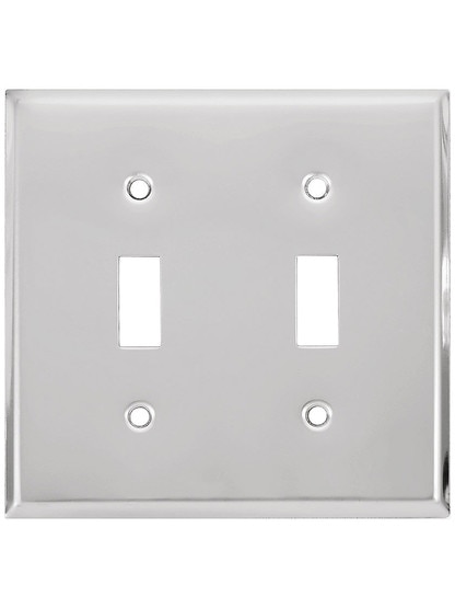 Classic Double Toggle Switch Plate In Pressed Brass or Steel | House of ...