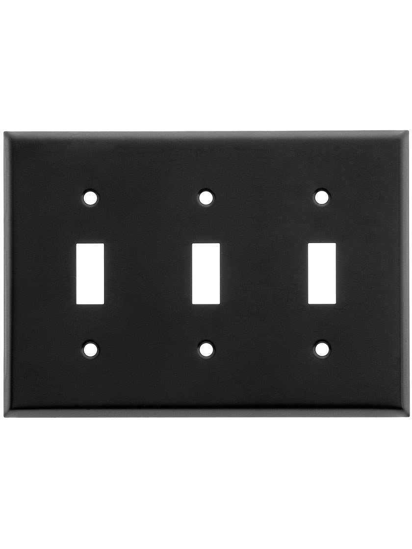 Classic Triple Toggle Switch Plate In Pressed Brass or Steel | House of ...