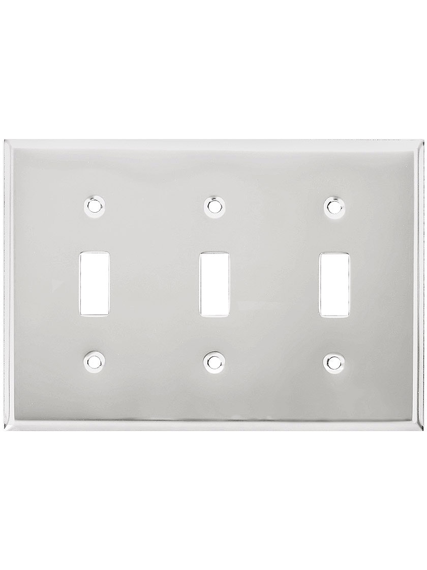 Classic Triple Toggle Switch Plate In Pressed Brass or Steel | House of ...