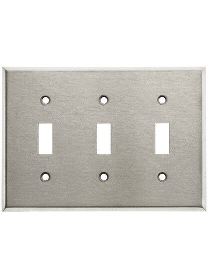 Classic Triple Toggle Switch Plate In Pressed Brass or Steel | House of ...