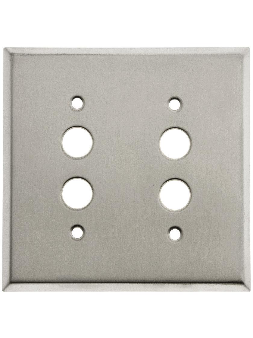 Classic Double Gang Push Button Switch Plate In Pressed Brass or Steel ...