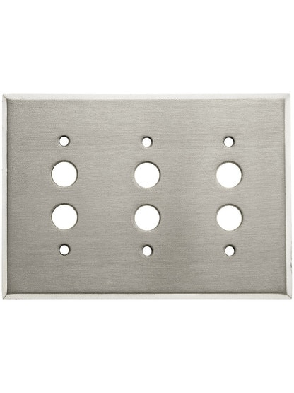 Classic Triple Gang Push Button Switch Plate In Pressed Brass or Steel ...
