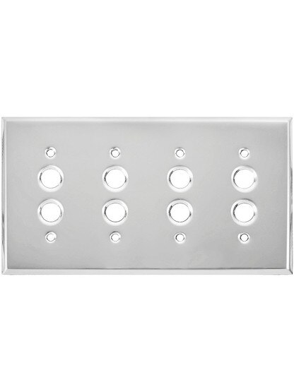 Classic Four Gang Push Button Switch Plate In Pressed Brass or Steel ...