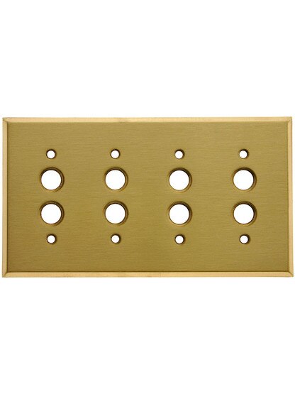 Classic Four Gang Push Button Switch Plate In Pressed Brass or Steel ...