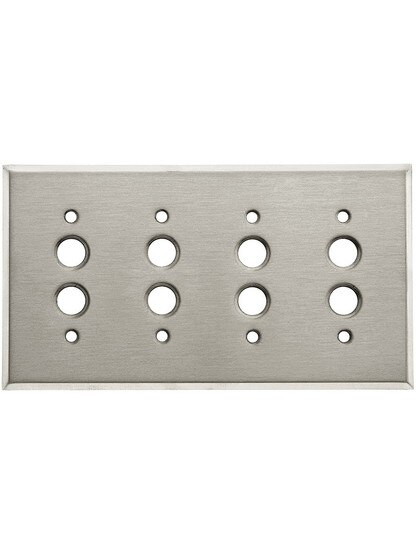 Classic Four Gang Push Button Switch Plate In Pressed Brass or Steel ...