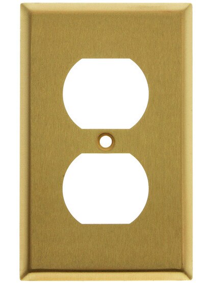Classic Single Duplex Cover Plate In Pressed Brass or Steel | House of ...