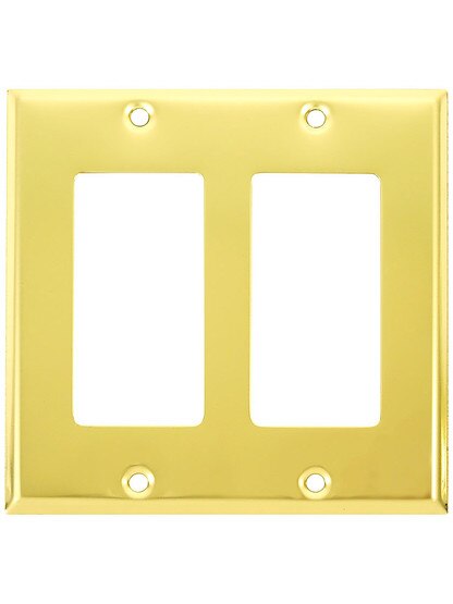 Classic Double Gang GFI Cover Plate In Pressed Brass or Steel | House ...