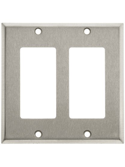 Classic Double Gang GFI Cover Plate In Pressed Brass or Steel | House ...