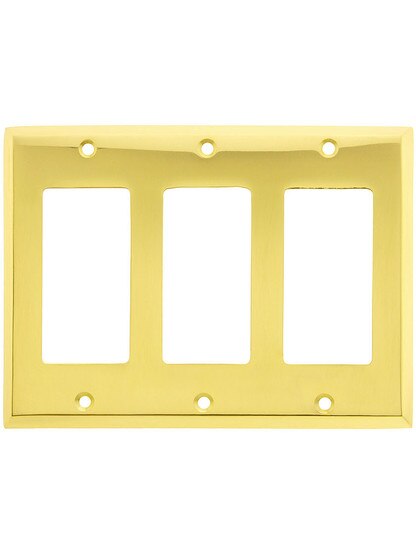 Classic Triple Gang GFI Cover Plate In Pressed Brass or Steel | House ...