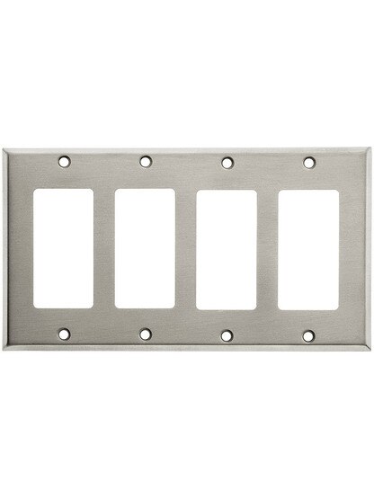 Classic Four Gang GFI Cover Plate In Pressed Brass or Steel | House of ...