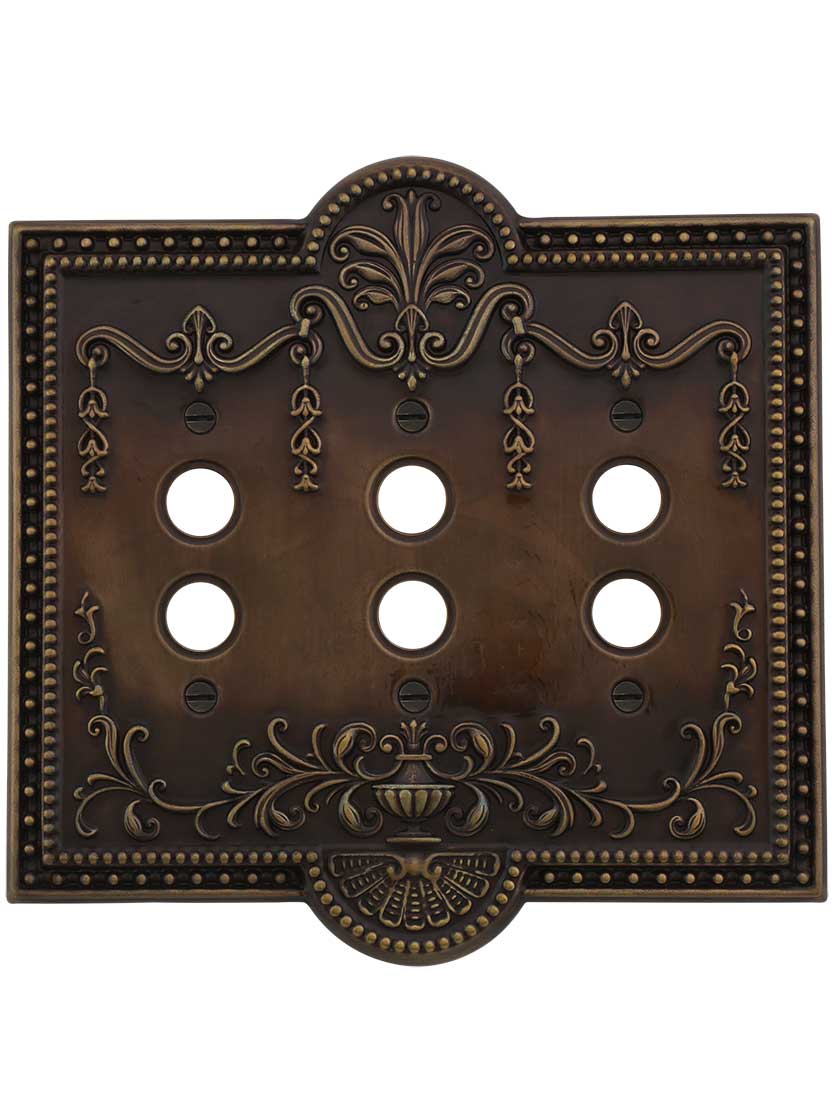 Como Triple Push Button Switch Plate in Antique-By-Hand | House of ...