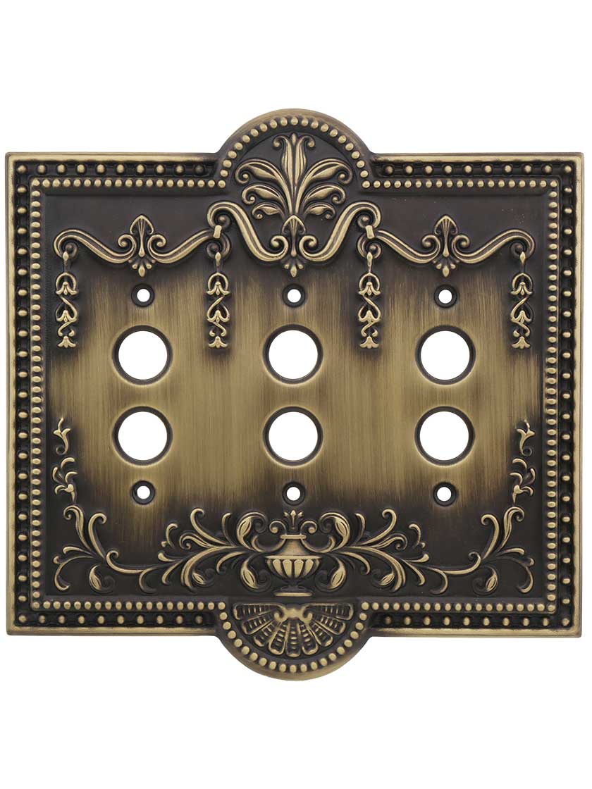 Como Triple Push Button Switch Plate | House of Antique Hardware