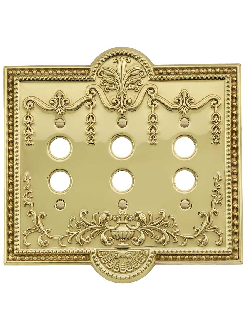 Como Triple Push Button Switch Plate | House of Antique Hardware