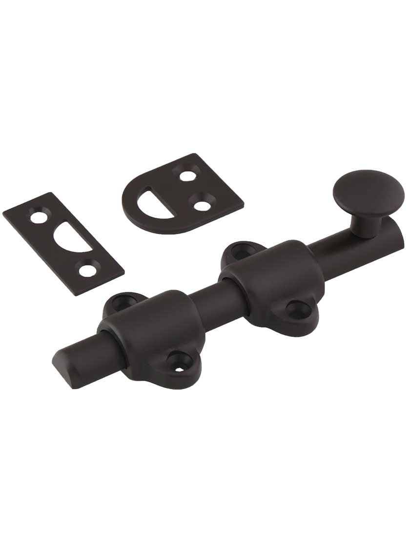 4" Medium-Duty Surface Bolt in Solid Brass | House of Antique Hardware