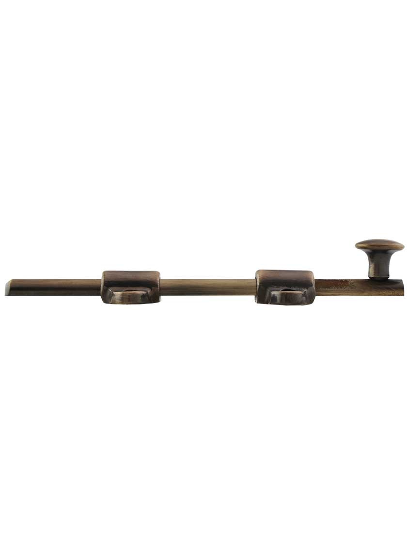 6-Inch Medium-Duty Solid Brass Surface Bolt in Antique-By-Hand | House of Antique Hardware