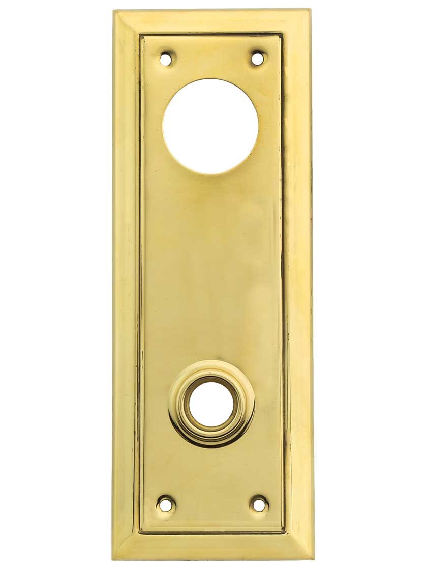 Granby Stamped-Brass Back Plate with Cylinder Hole - 6 7/8" x 2 1/2 ...