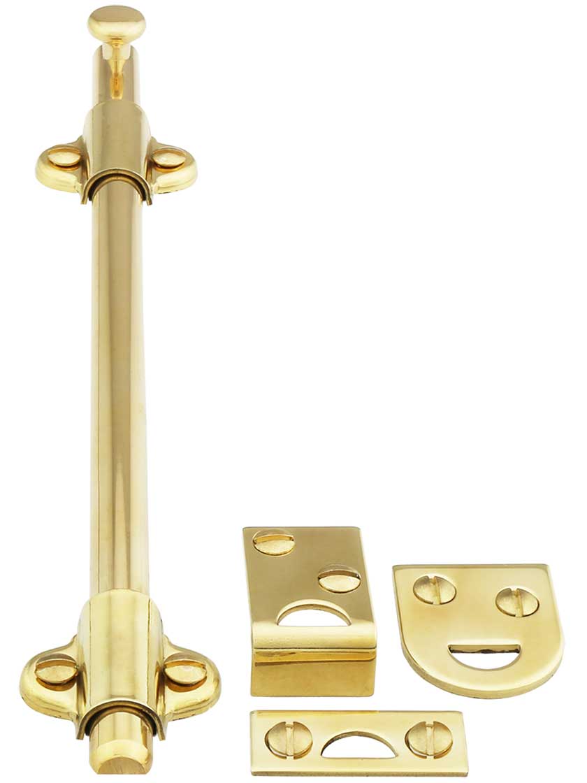 8" Light Duty Surface Bolt In Solid Brass | House of Antique Hardware