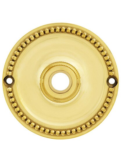 3 1/4" Beaded Brass Rosette For Pre-drilled Doors | House of Antique ...