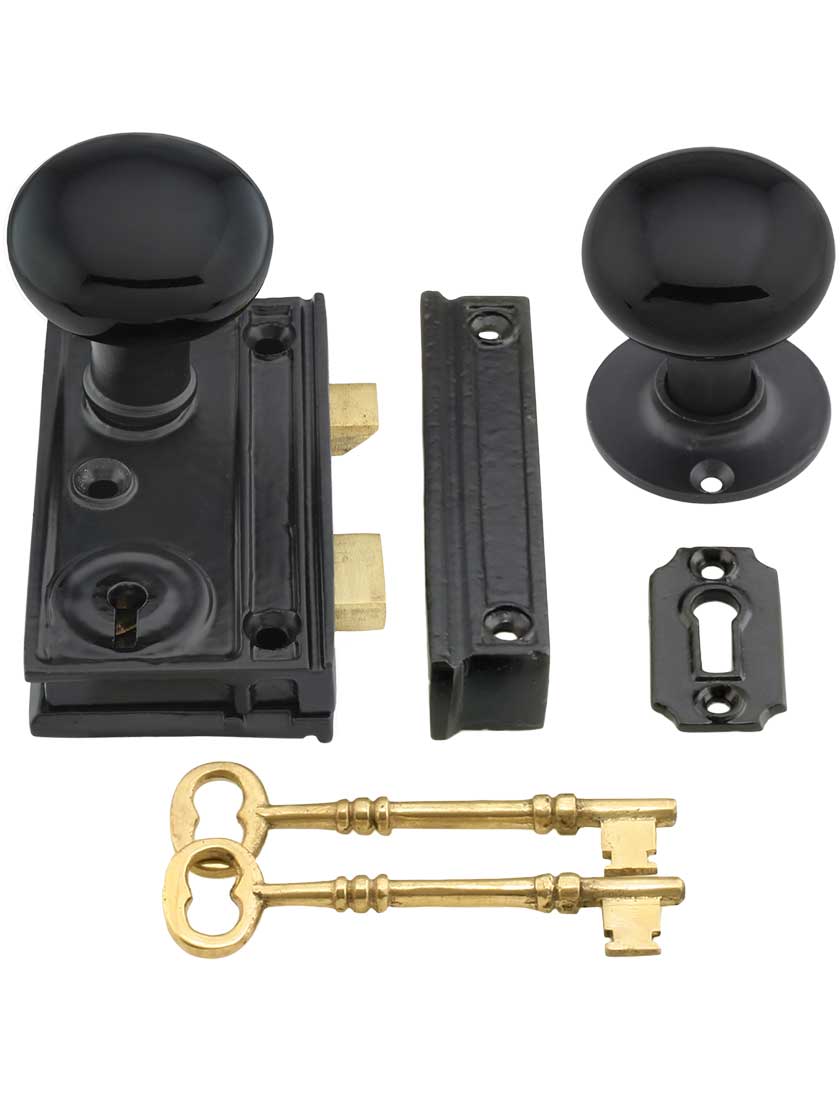 Home & Living & Skeleton Keys Cast Iron Narrow Rim Lock Set With ...