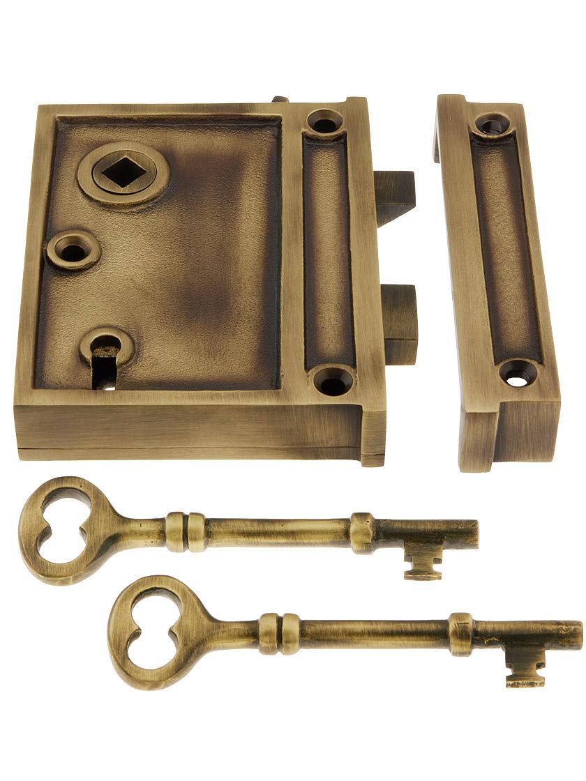 Solid Brass Vertical Rim Lock With Choice of Finish | House of Antique ...