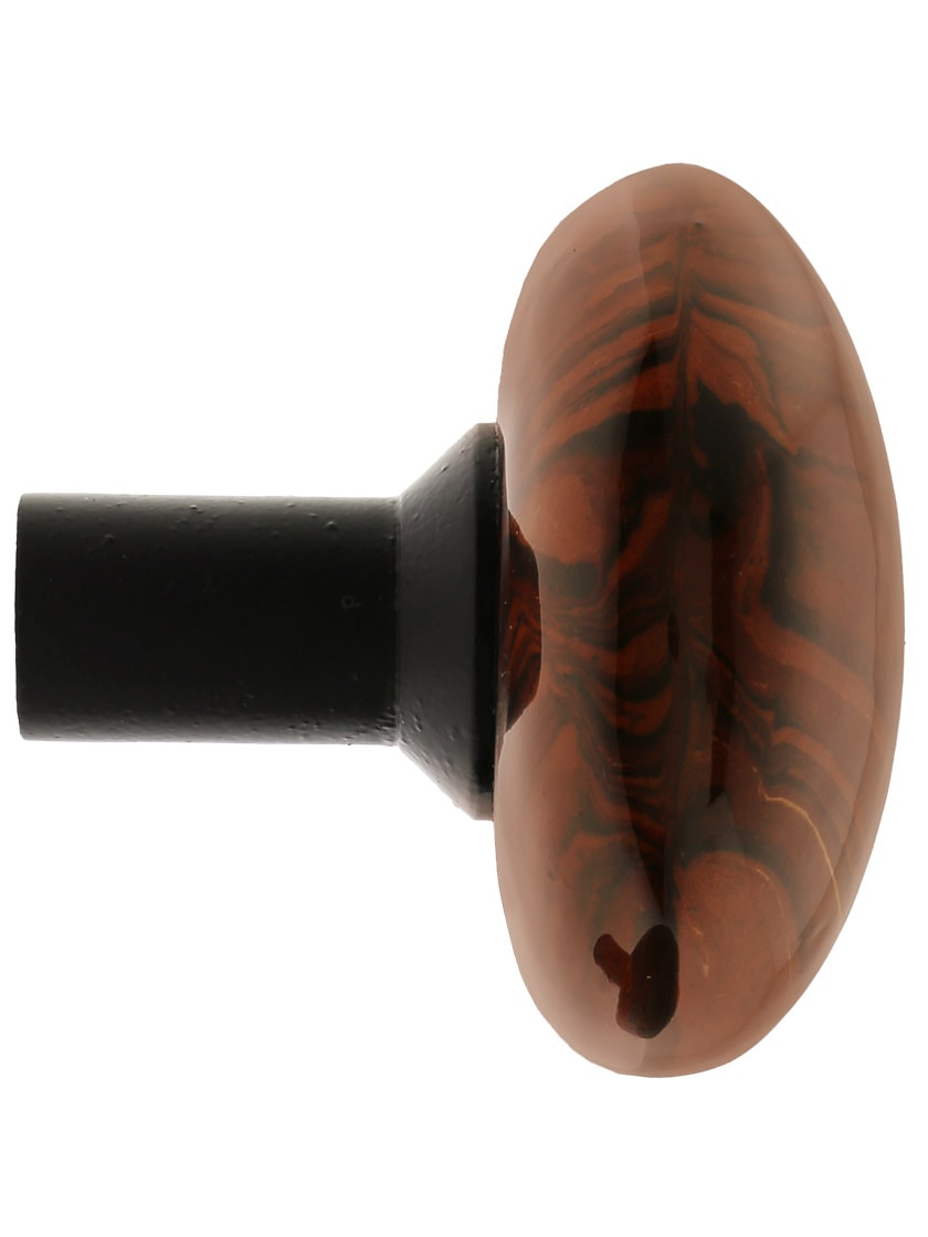 Pair of Bennington Style Door Knobs With Black Iron Shanks | House of Antique Hardware