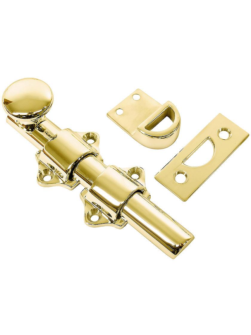 4 5/16" Traditional Style Surface Door Bolt In Solid Brass | House of ...