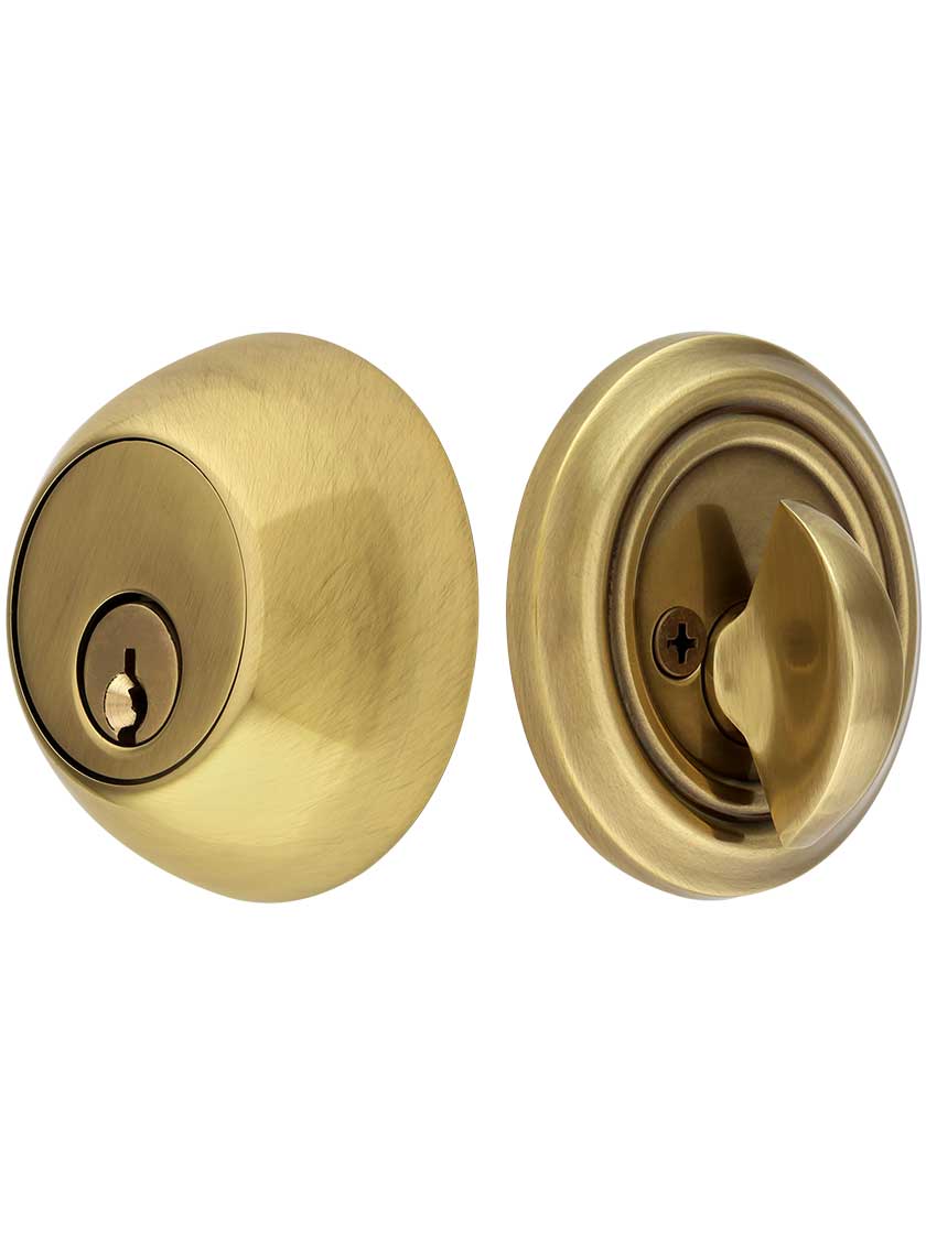 Solid Brass Single Cylinder Regular-Style Deadbolt | House of Antique ...