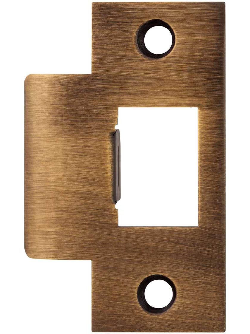 Solid Brass T-Strike Plate - 2 3/4 x 1 1/8 Inch in Antique-By-Hand ...