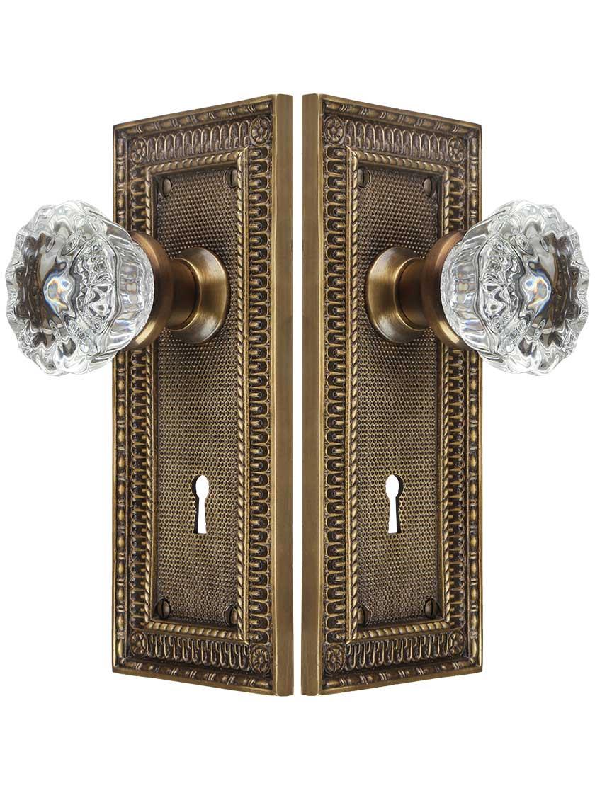 Pisano Design Mortise-Lock Set with Fluted Crystal Glass Knobs in ...