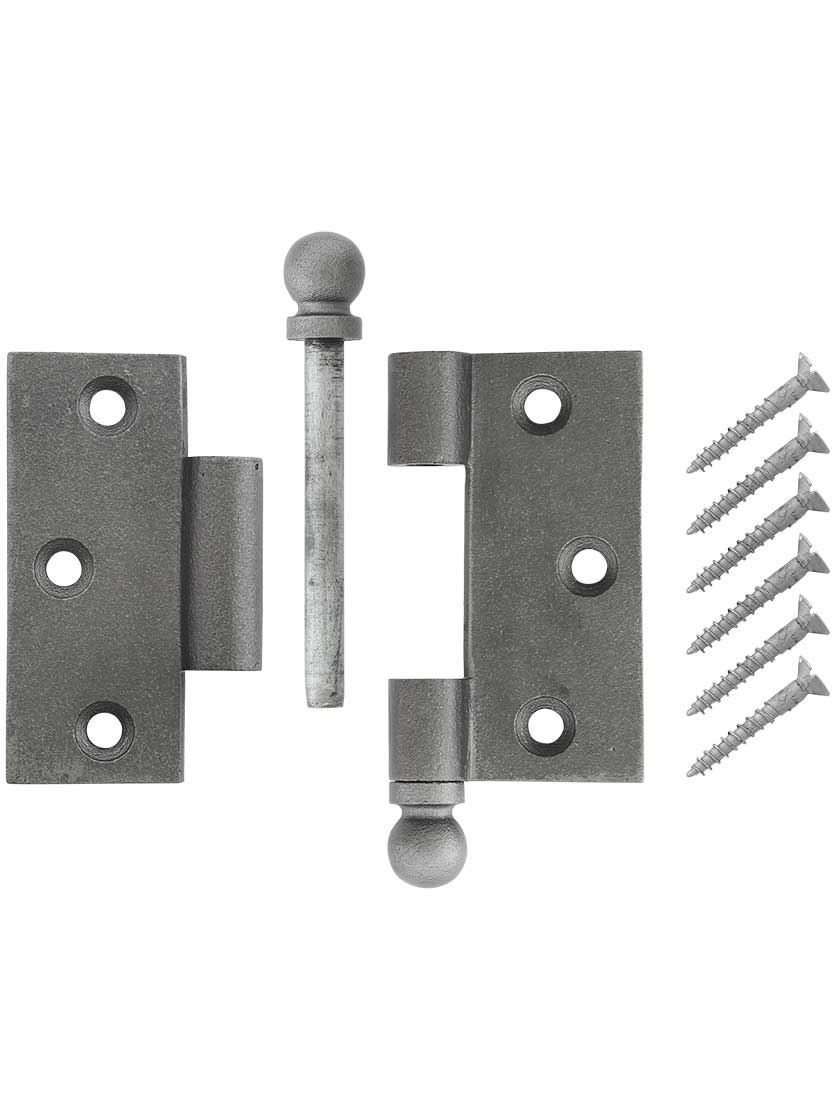 2 1/2-Inch Cast Iron Door Hinge With Ball Finials | House of Antique ...