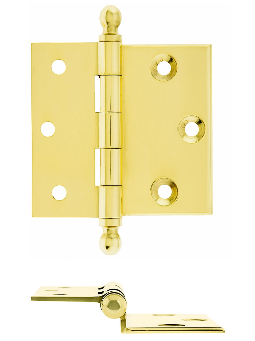 3 1/2" Brass Half-Mortise Door Hinge With Beveled Surface Leaf | House ...