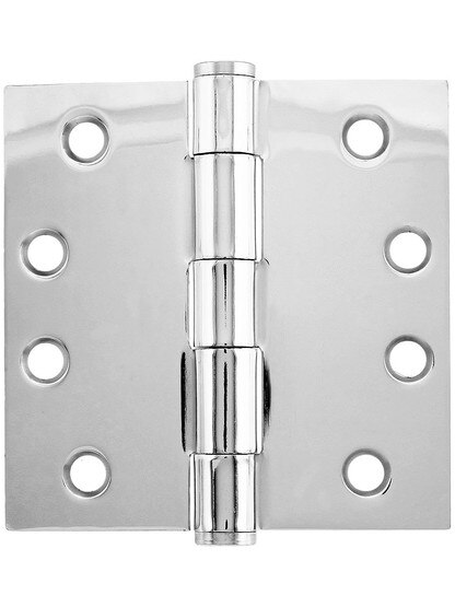 4-Inch Heavy Duty Plated Steel Door Hinge With Button Tips | House of ...