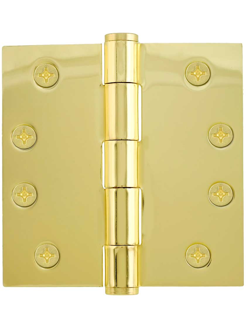 4-Inch Heavy Duty Plated Steel Door Hinge With Button Tips | House of ...