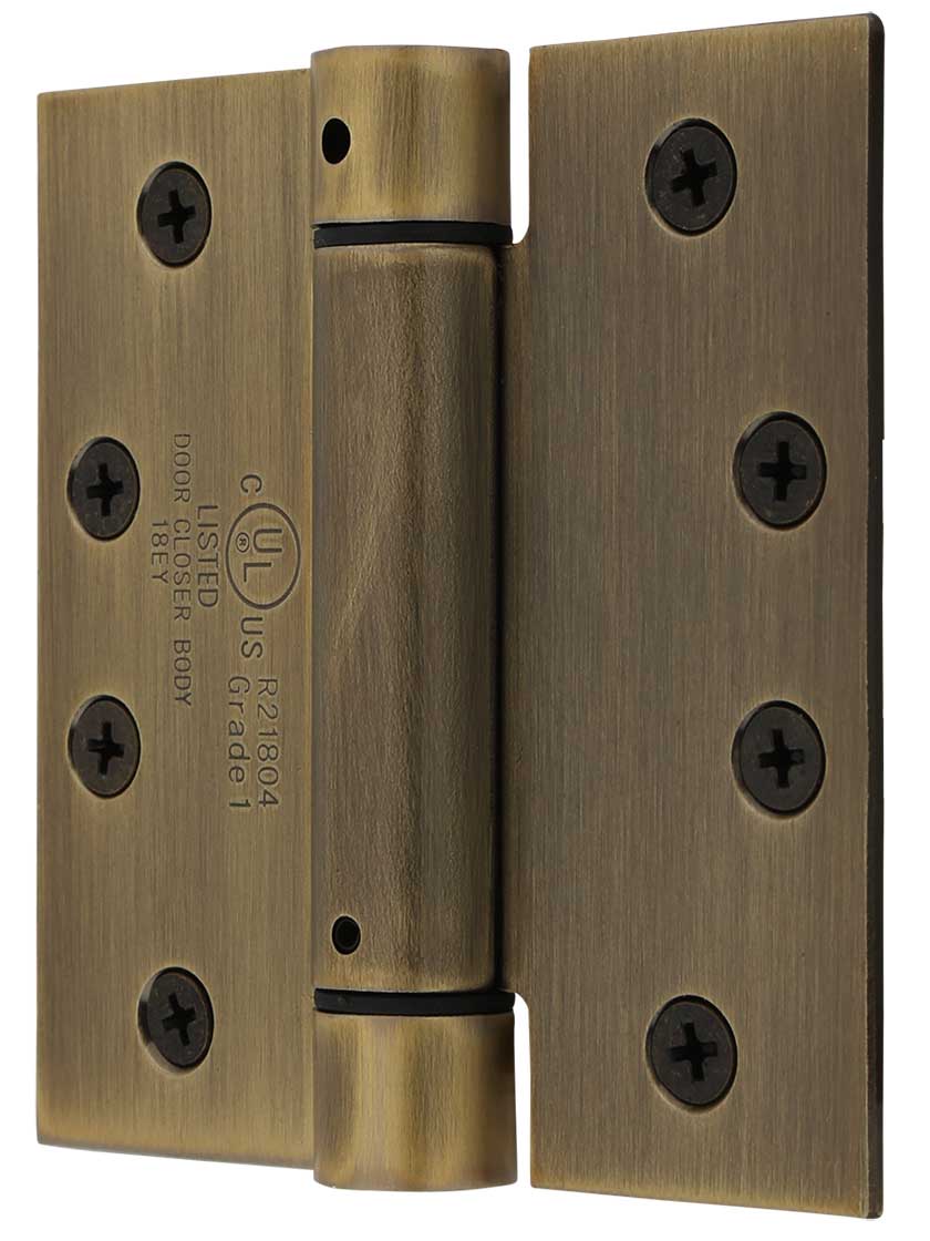 4" Single Action Spring Hinge with Square Corners | House of Antique ...