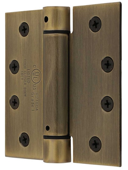 4" Single Action Spring Hinge with Square Corners | House of Antique ...
