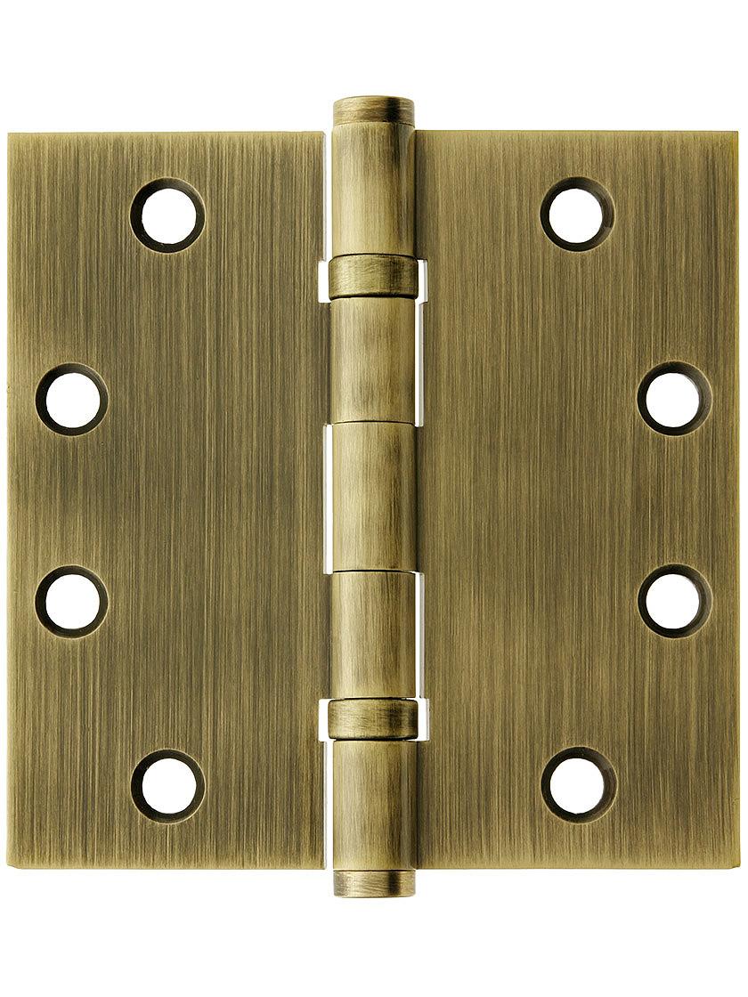 4 1/2-Inch Solid Brass Ball Bearing Door Hinge With Button Tips | House ...