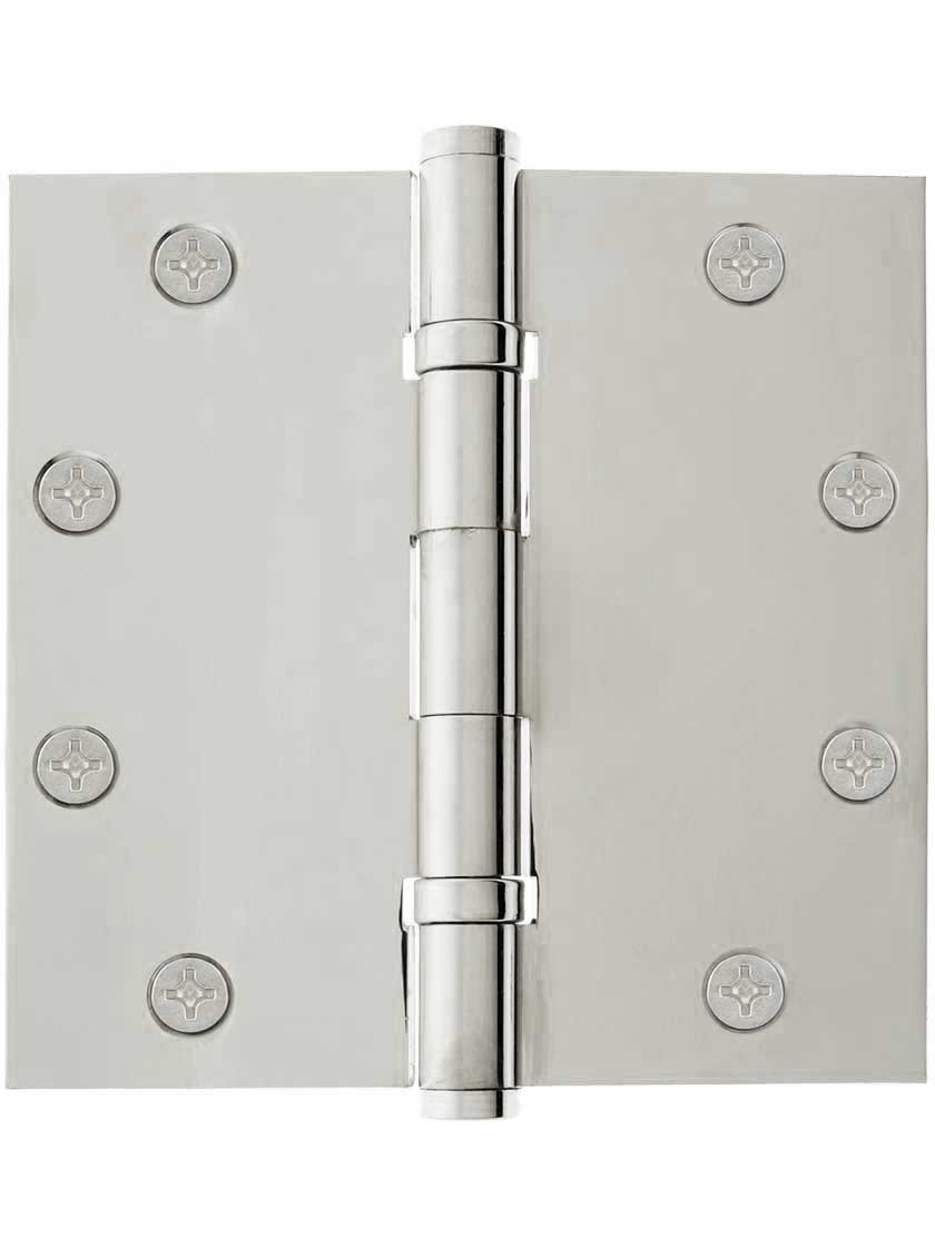 5-Inch Solid Brass Ball Bearing Door Hinge With Button Tips | House of ...