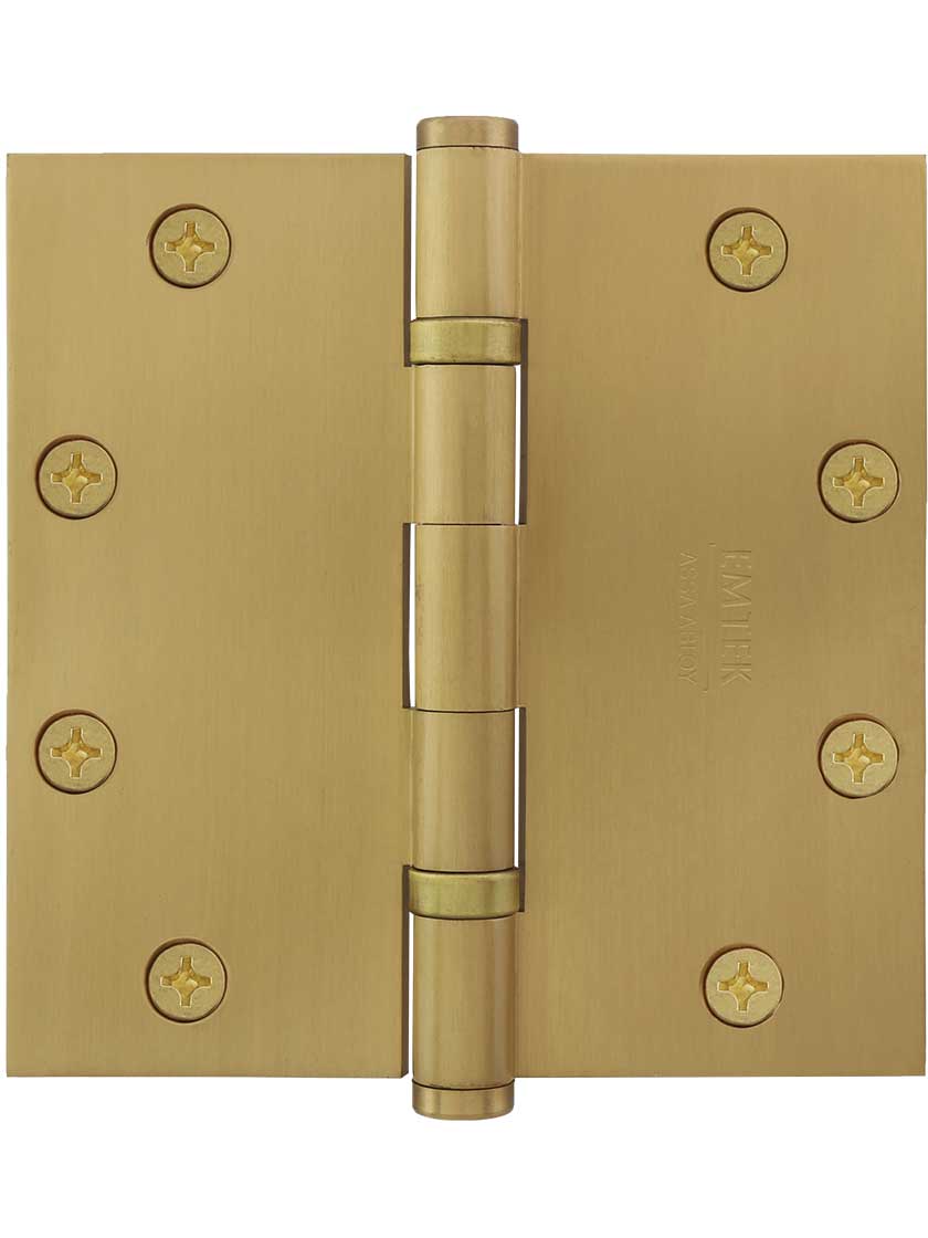 5-Inch Solid Brass Ball Bearing Door Hinge With Button Tips | House of ...