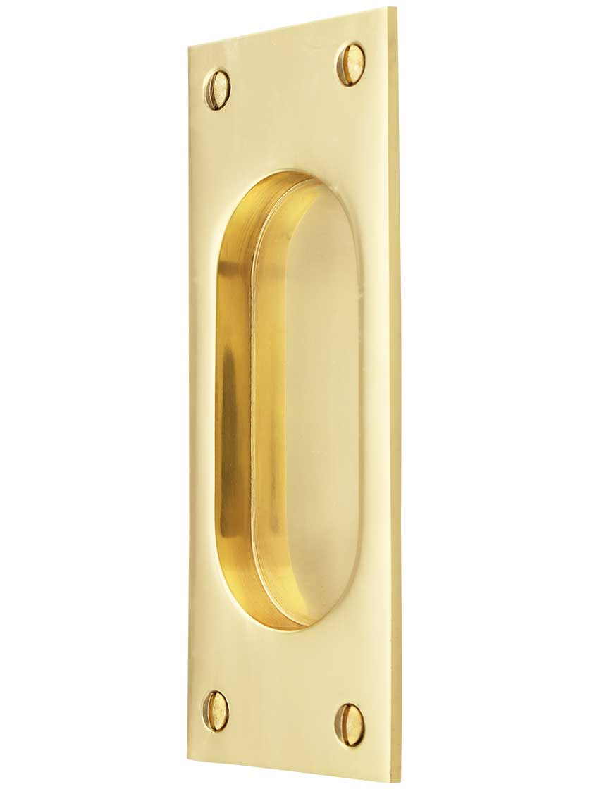 Rectangular Pocket Door Pull In Solid Brass | House of Antique Hardware