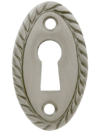 Oval Vertical Rope-Pattern Brass Keyhole Cover - 1 7/8 x 1 1/8" | House ...