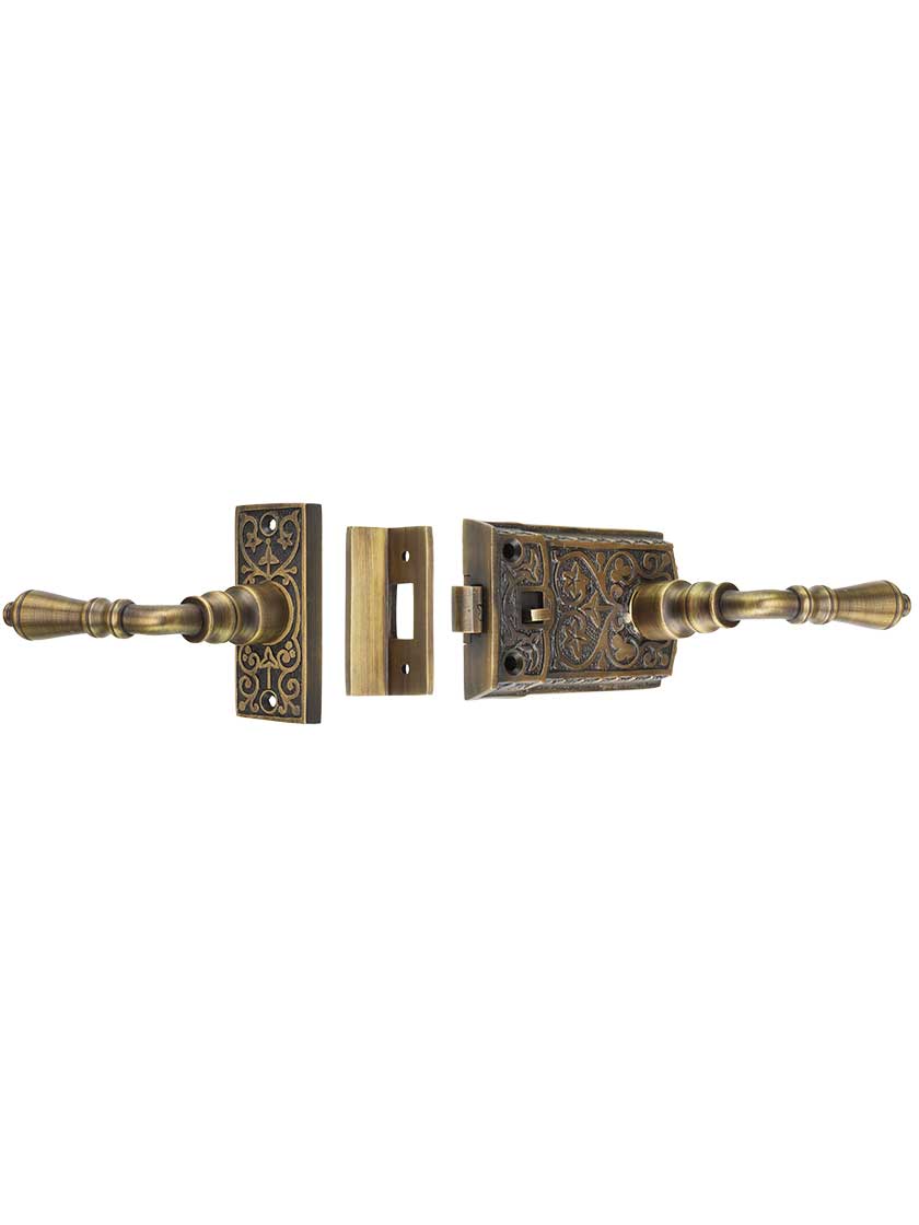 Ornate Cast Brass Screen Door Latch Set | House of Antique Hardware