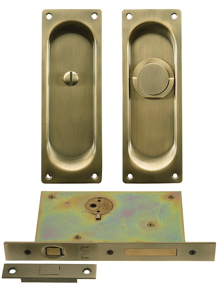 Privacy Pocket Door Hardware Double Pocket Door Privacy Lock Set,