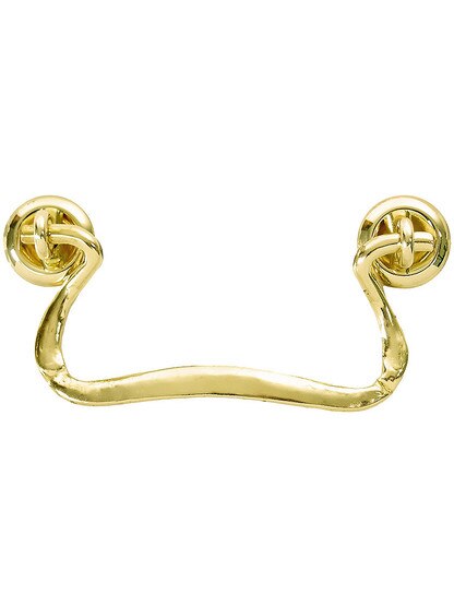 Swan-Neck Brass Bail Pull with Eyelet Posts - 3” Center-to-Center ...