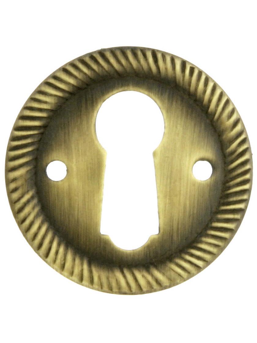 Round Rope Pattern Stamped-Brass Keyhole Cover | House of Antique Hardware