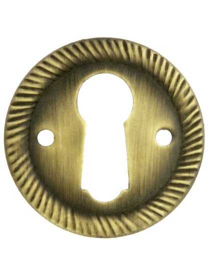 Round Rope Pattern Stamped-Brass Keyhole Cover | House of Antique Hardware