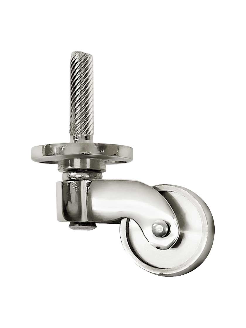 Solid Brass Stem-and-Plate Caster with 1" Brass Wheel | House of ...