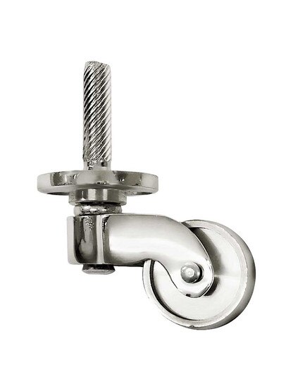 Solid Brass Stem-and-Plate Caster with 1" Brass Wheel | House of ...